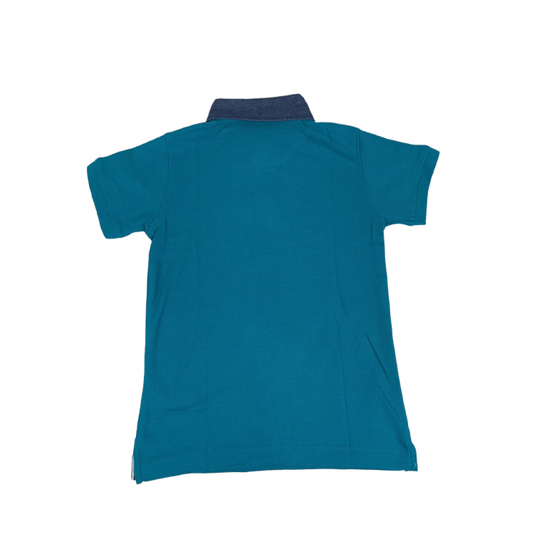 Playera azul aqua cuello mezclilla – Elements Junior
